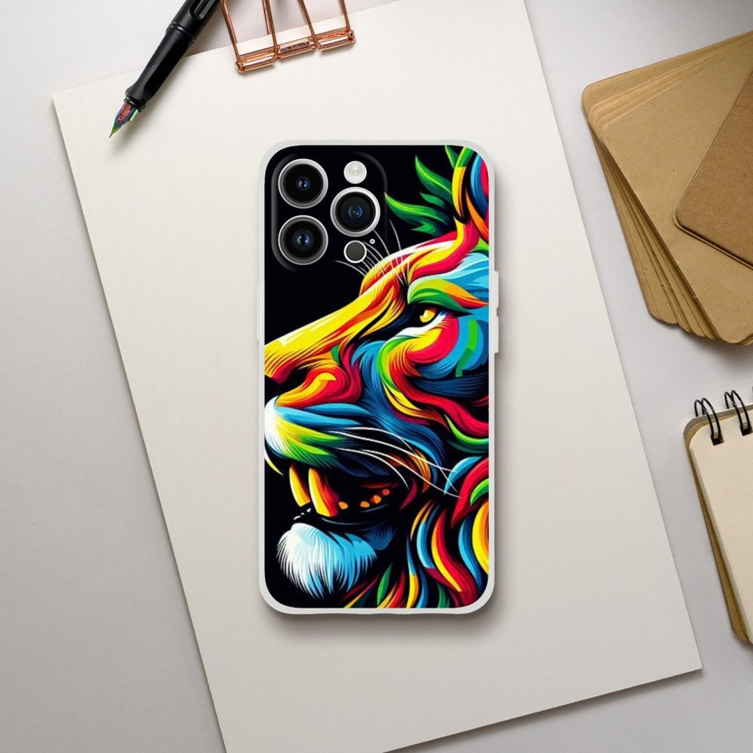Rainbow Lion Majesty Clear Phone Case: Abstract Design for iPhone and ...