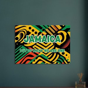 Unity in Vibrance: Abstract Jamaican Flag Canvas - "jamaica, Out of ...