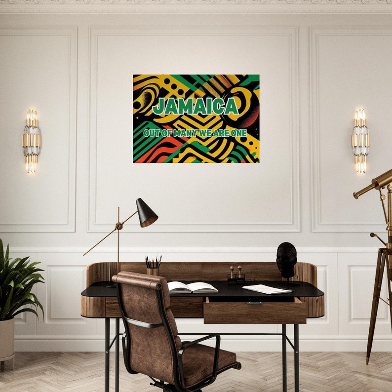 Unity in Vibrance: Abstract Jamaican Flag Canvas - "jamaica, Out of ...