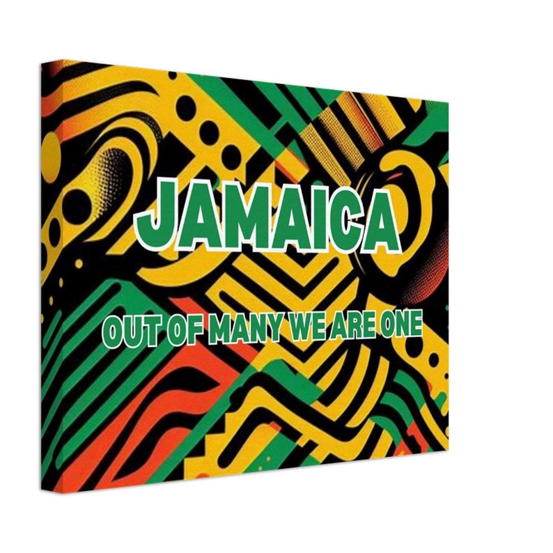 Unity in Vibrance: Abstract Jamaican Flag Canvas - "jamaica, Out of ...
