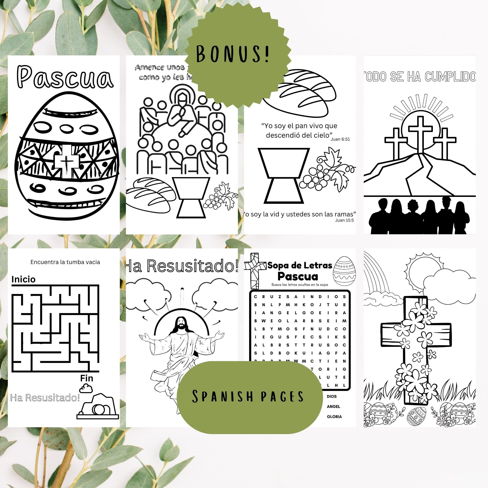 Dibujos para colorear del Cuento de Pascua de Jesús (BONUS: en español ...