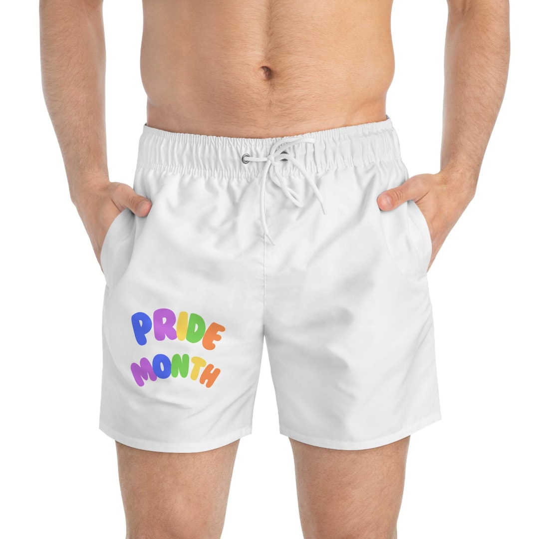 Pride Month Swim Trunks, Vibrant Beachwear for Summer, LGBTQ+ Pride ...
