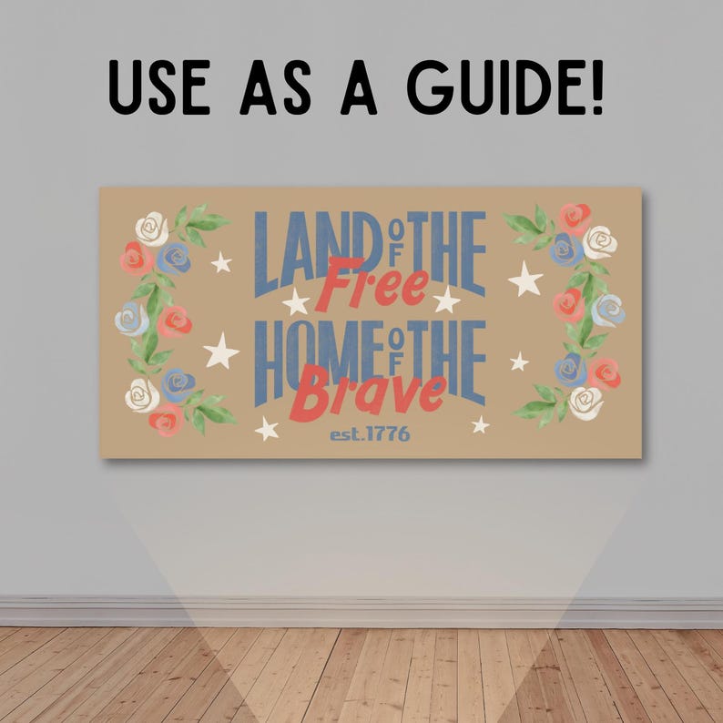 Land of the Free Banner: 4th of July Printable Template (digital ...
