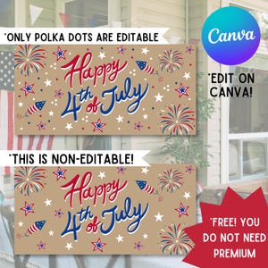 Fourth of July Banner Template: Red, White, and Blue Party Decor ...