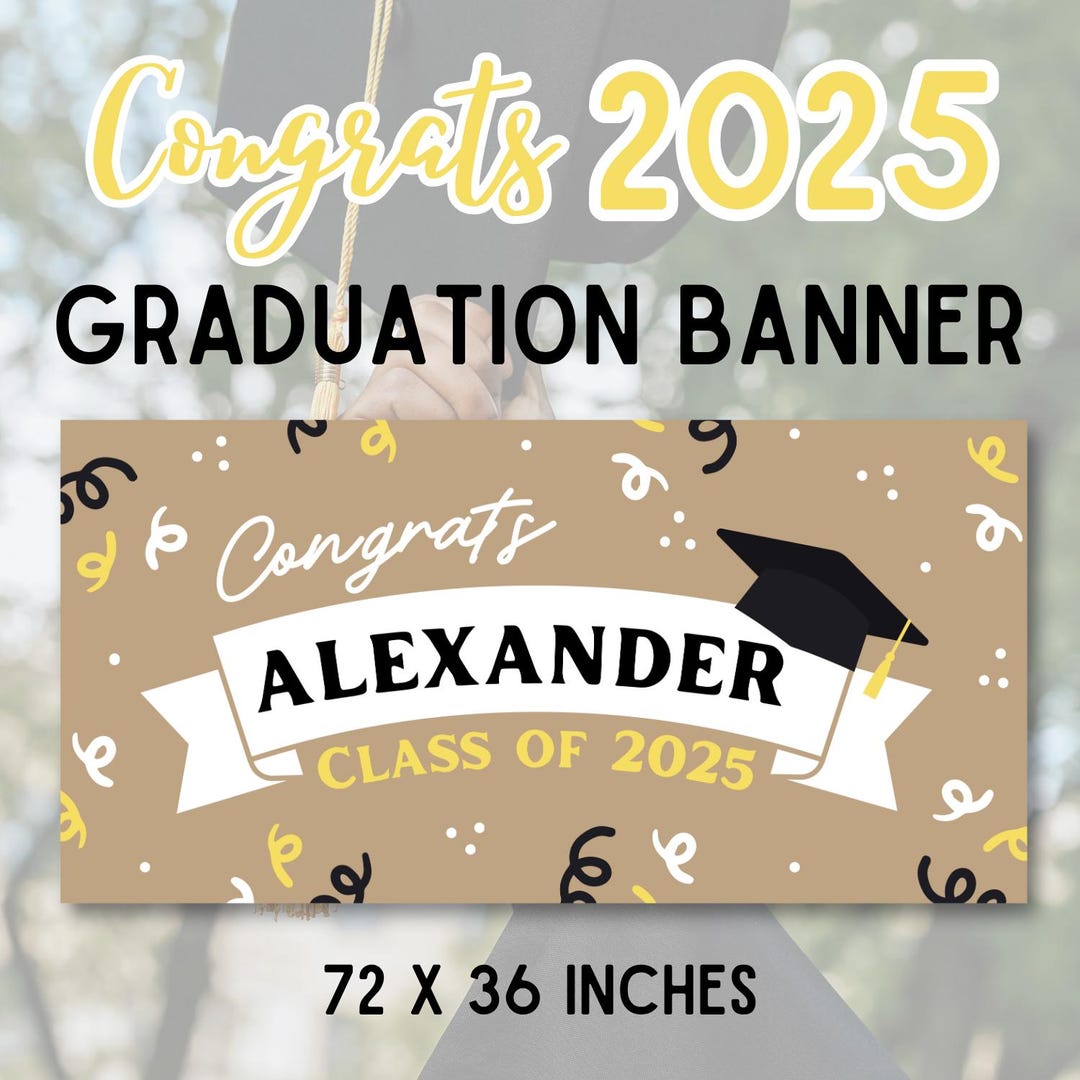 Editable Graduation Banner Template: Class of 2025, Customizable ...
