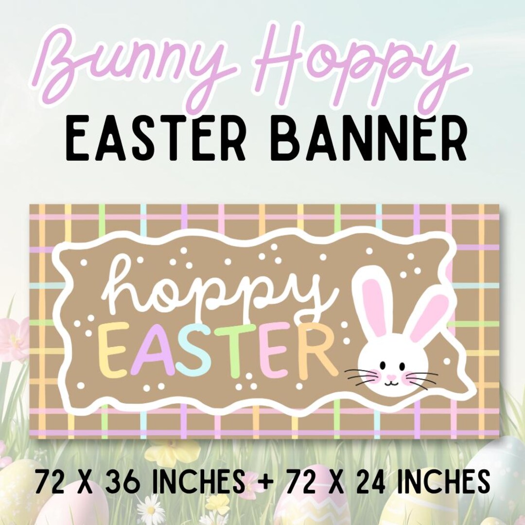 Pastel Bunny Hoppy Easter Banner: Classroom Celebration Decoration ...