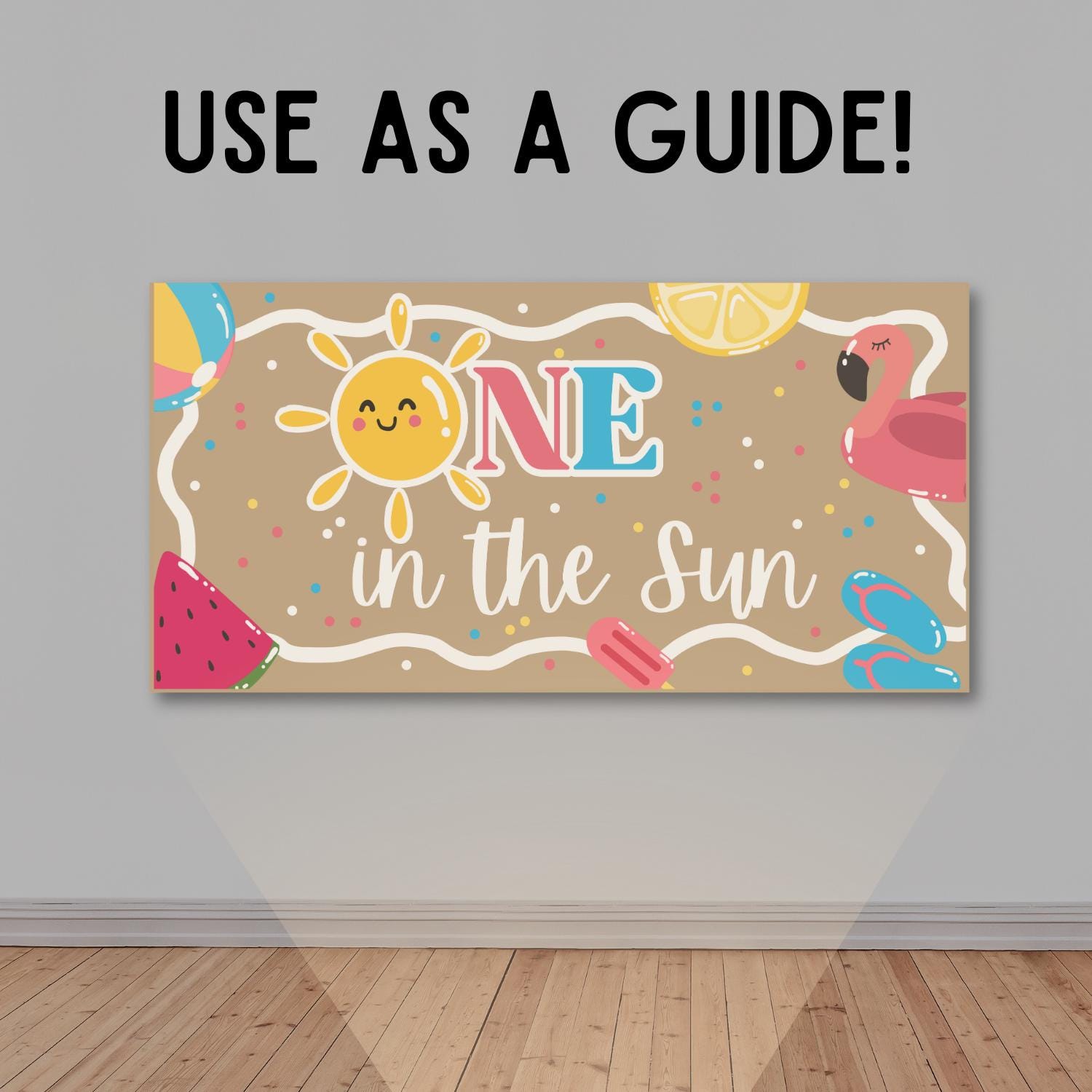 One in the Sun 1st Birthday Banner Template: Summer Pool Party (digital ...