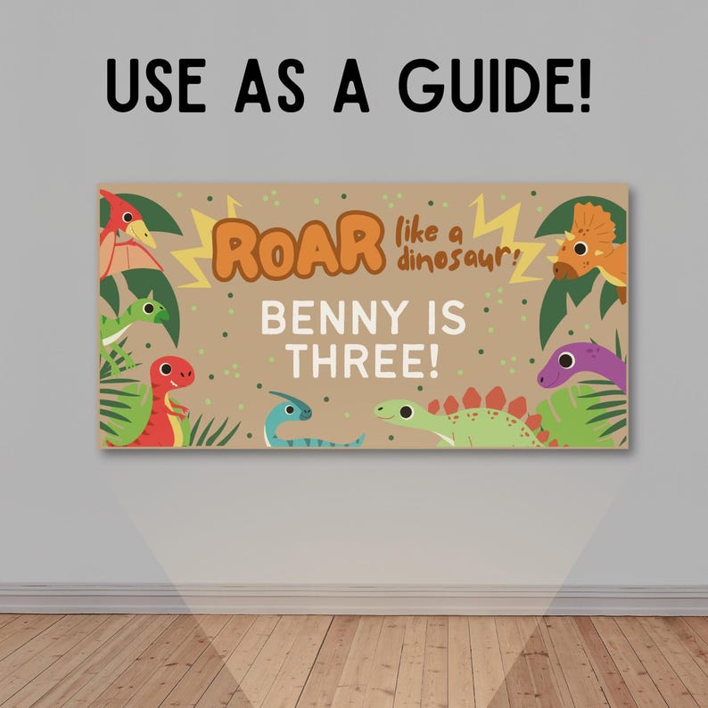 Editable Dinosaur Birthday Template for Banner | Printable Banner ...