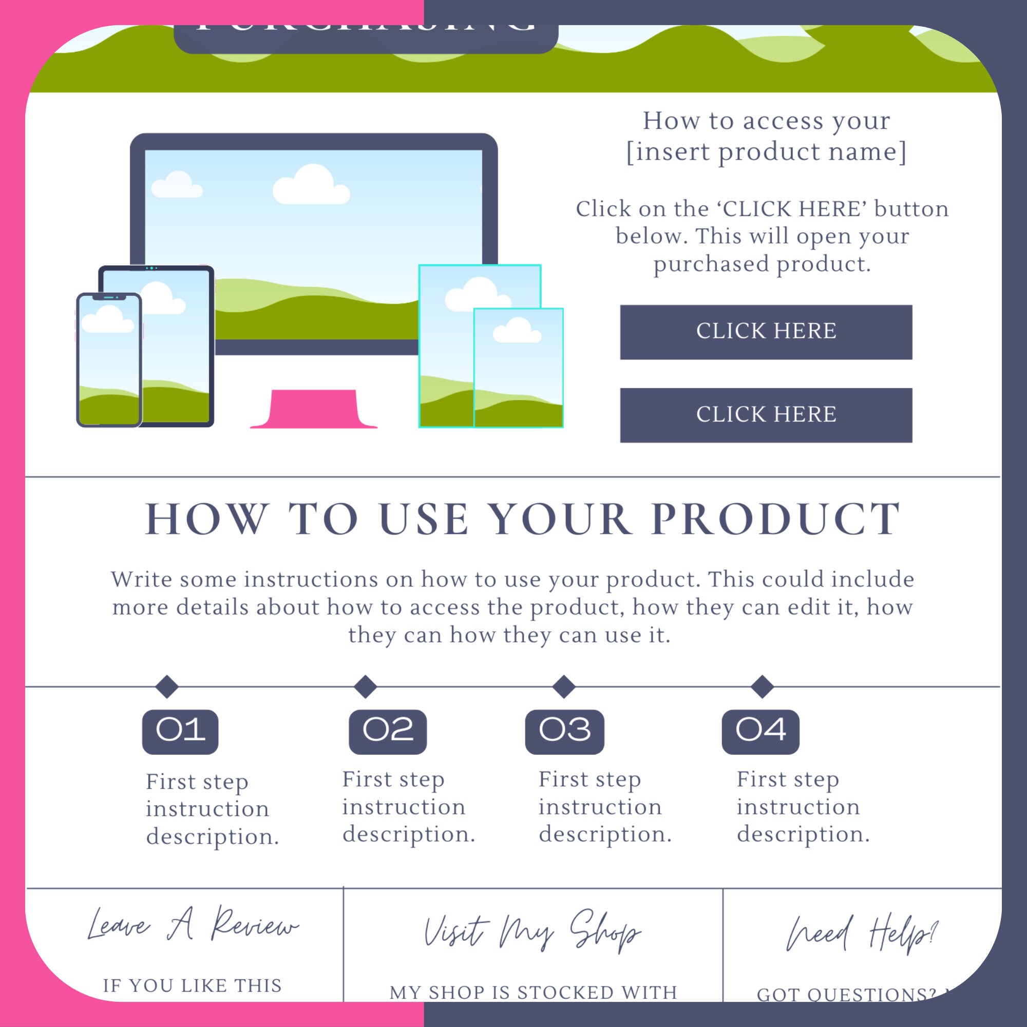 Unlock Success: Customizable Digital Product Instruction Template for ...