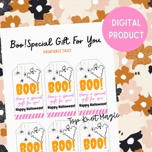 Printable Boo Here's a Special Treat for You Gift Tag, Happy Halloween ...