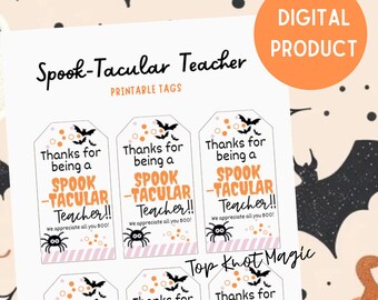 Printable Faboolous Teacher Halloween Gift Tag, School Halloween Party ...
