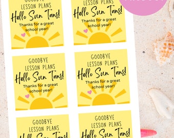 Summer Teacher Appreciation Gift Tag Template, Editable Sunshine Thank ...