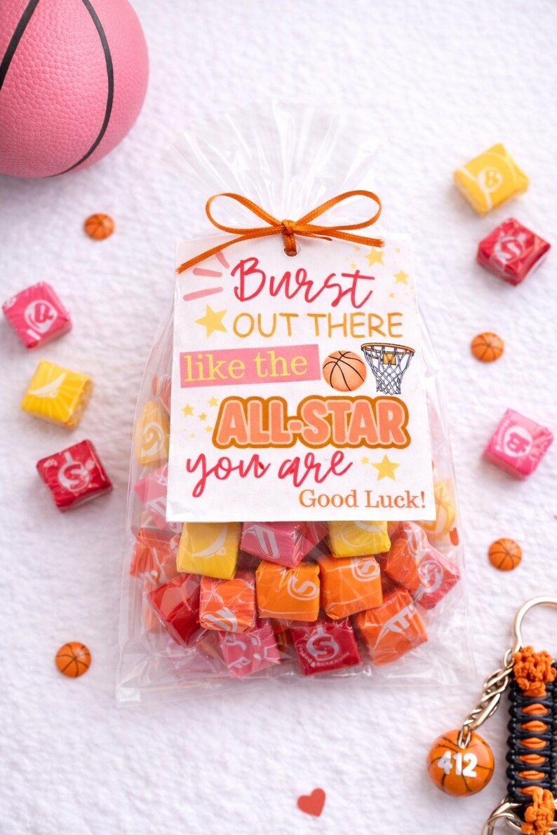 Sports Team Printable Gift Tag for Basketball, All Star Encouragement ...