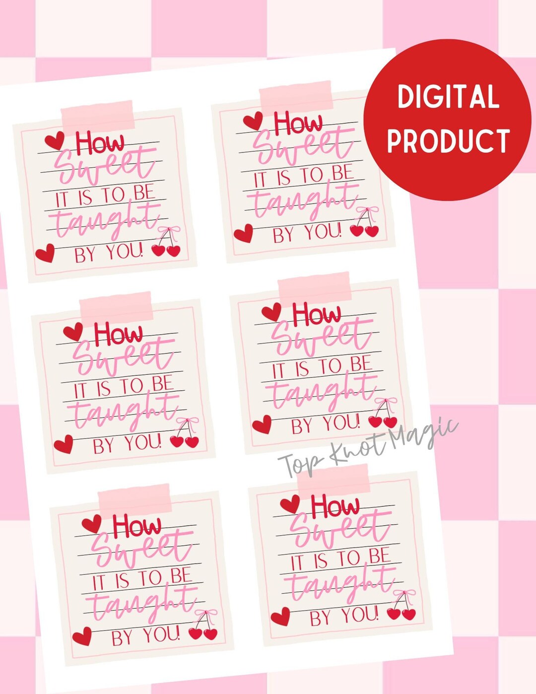 How Sweet It is to Be Taught by You Tag, Teacher Appreciation ...