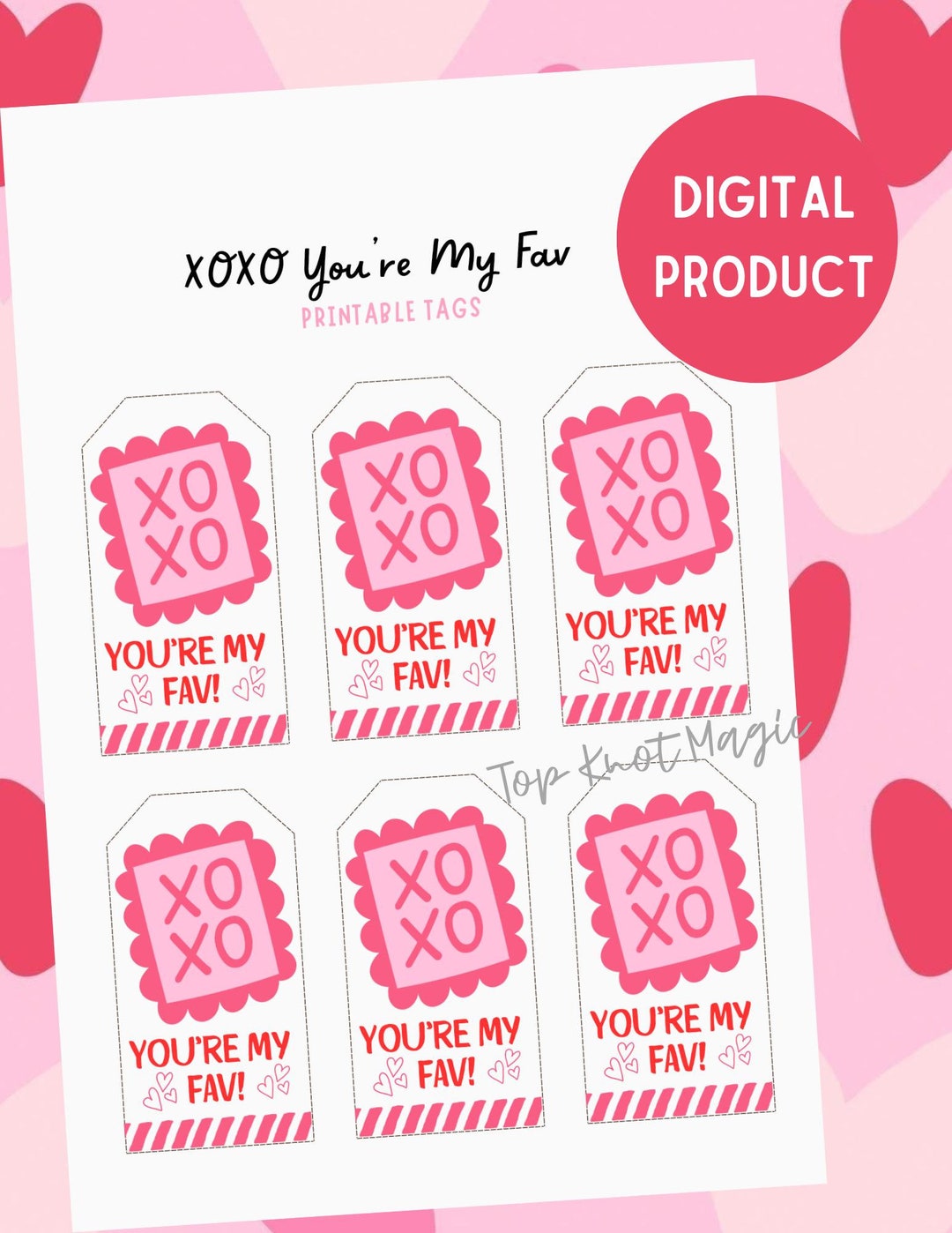 Printable XOXO Valentine Card Printable Classroom Valentine's Day Gift ...