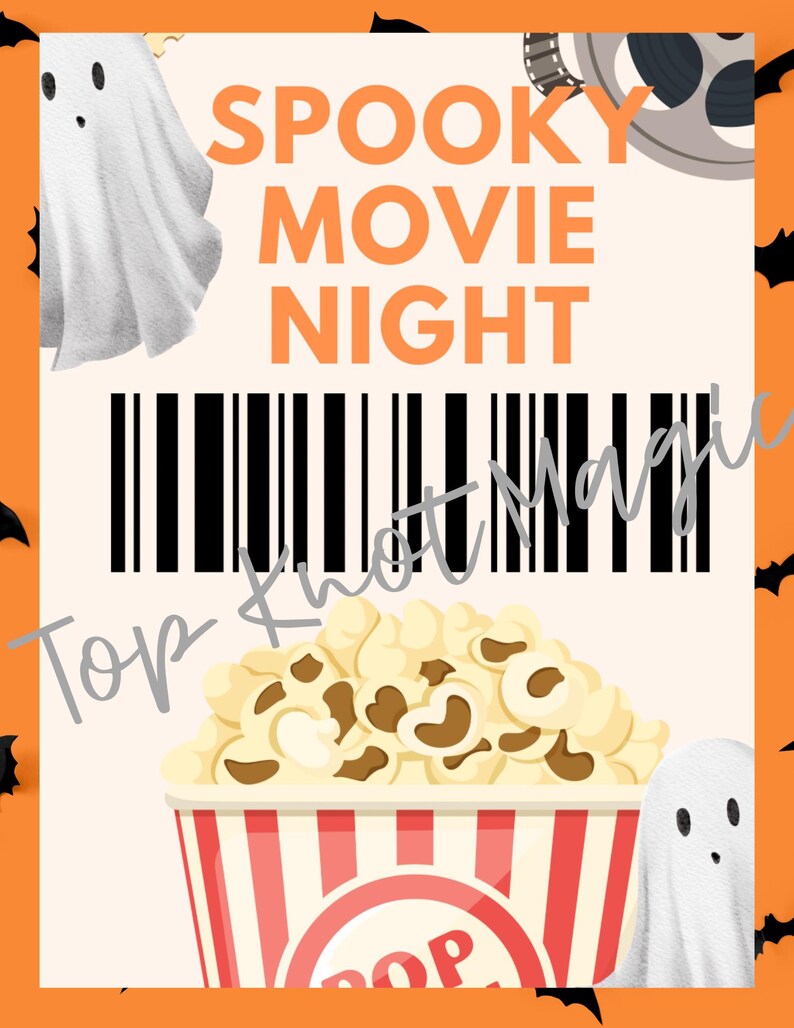 Printable Spooky Movie Night Tickets, Halloween Movie Night, Halloween ...