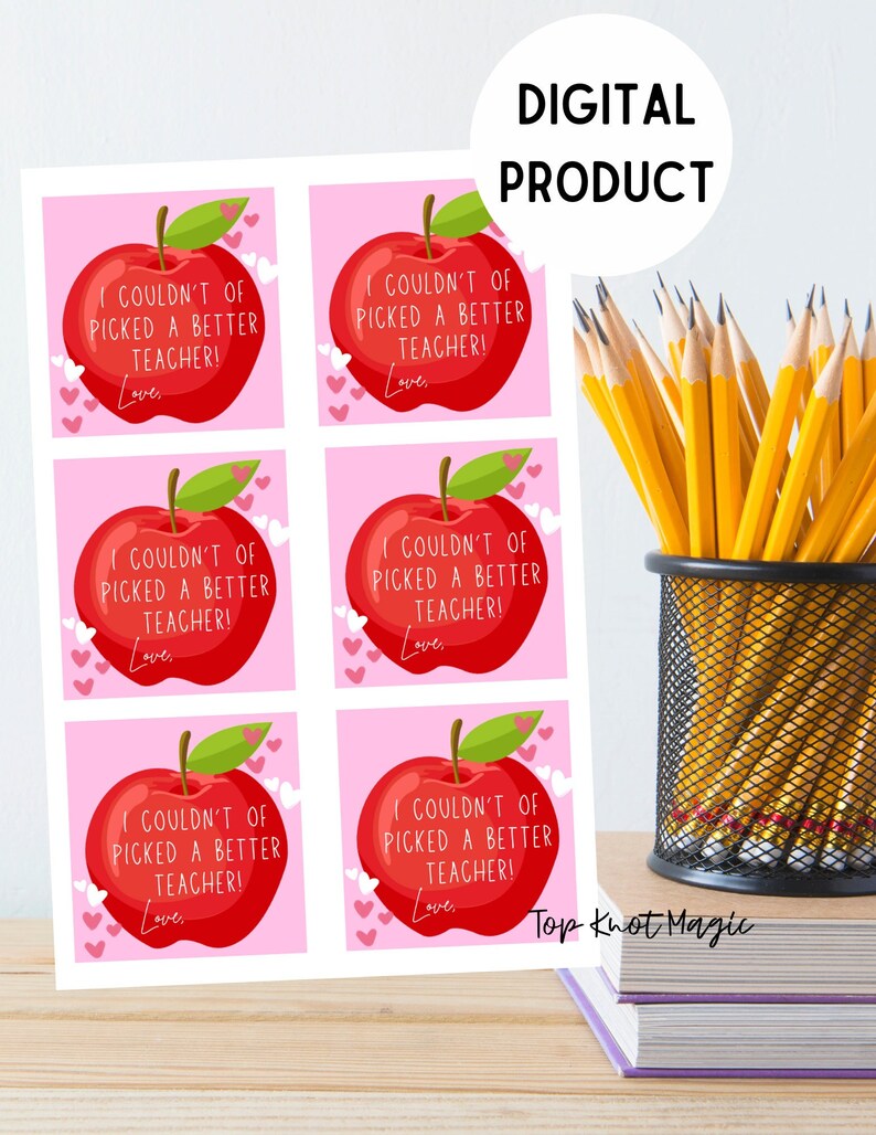 Teacher Appreciation Week Gift Tag, PRINTABLE Teacher Thank You Card ...