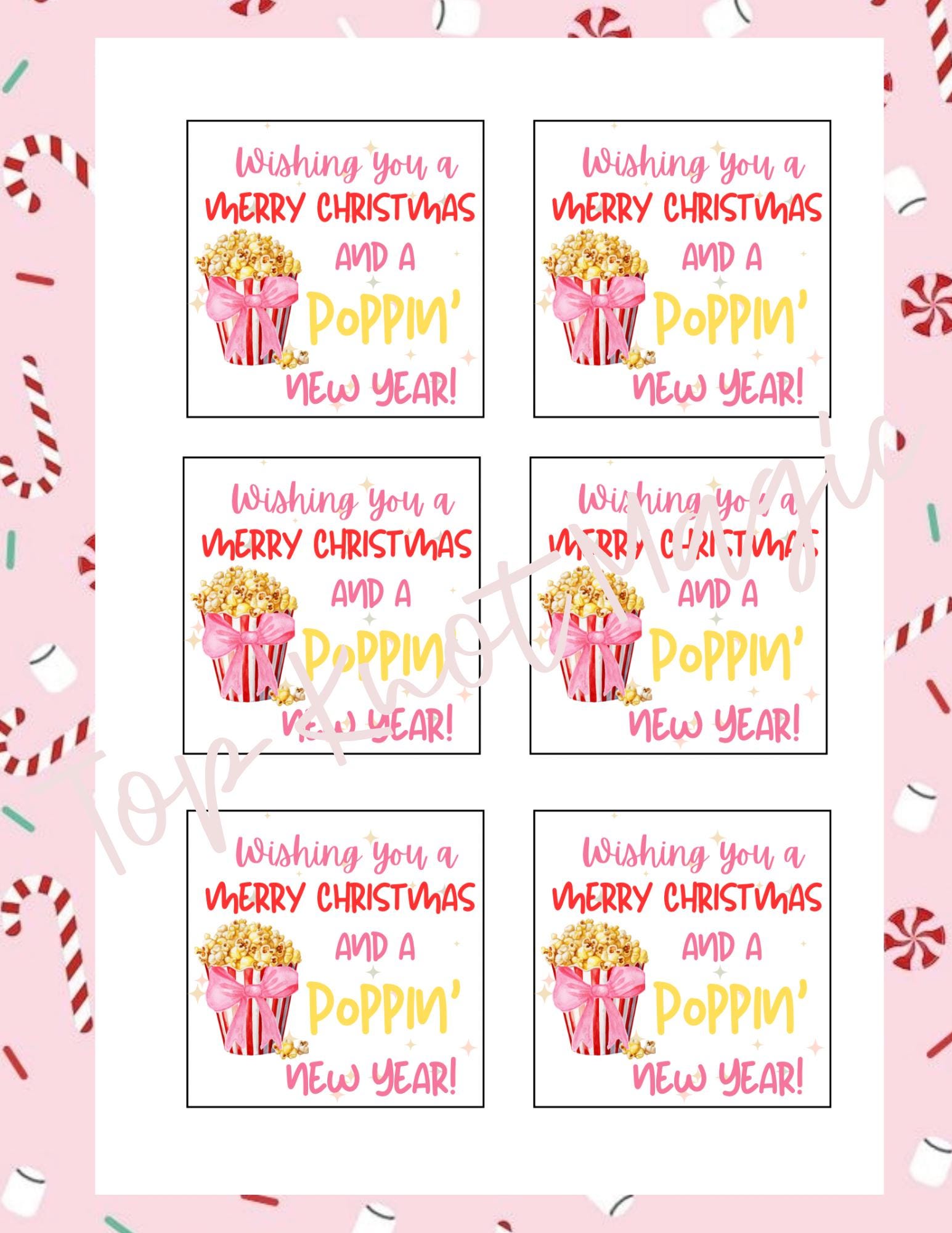 Hope Your Holidays Popping Christmas Tags, Popcorn Tags Christmas ...