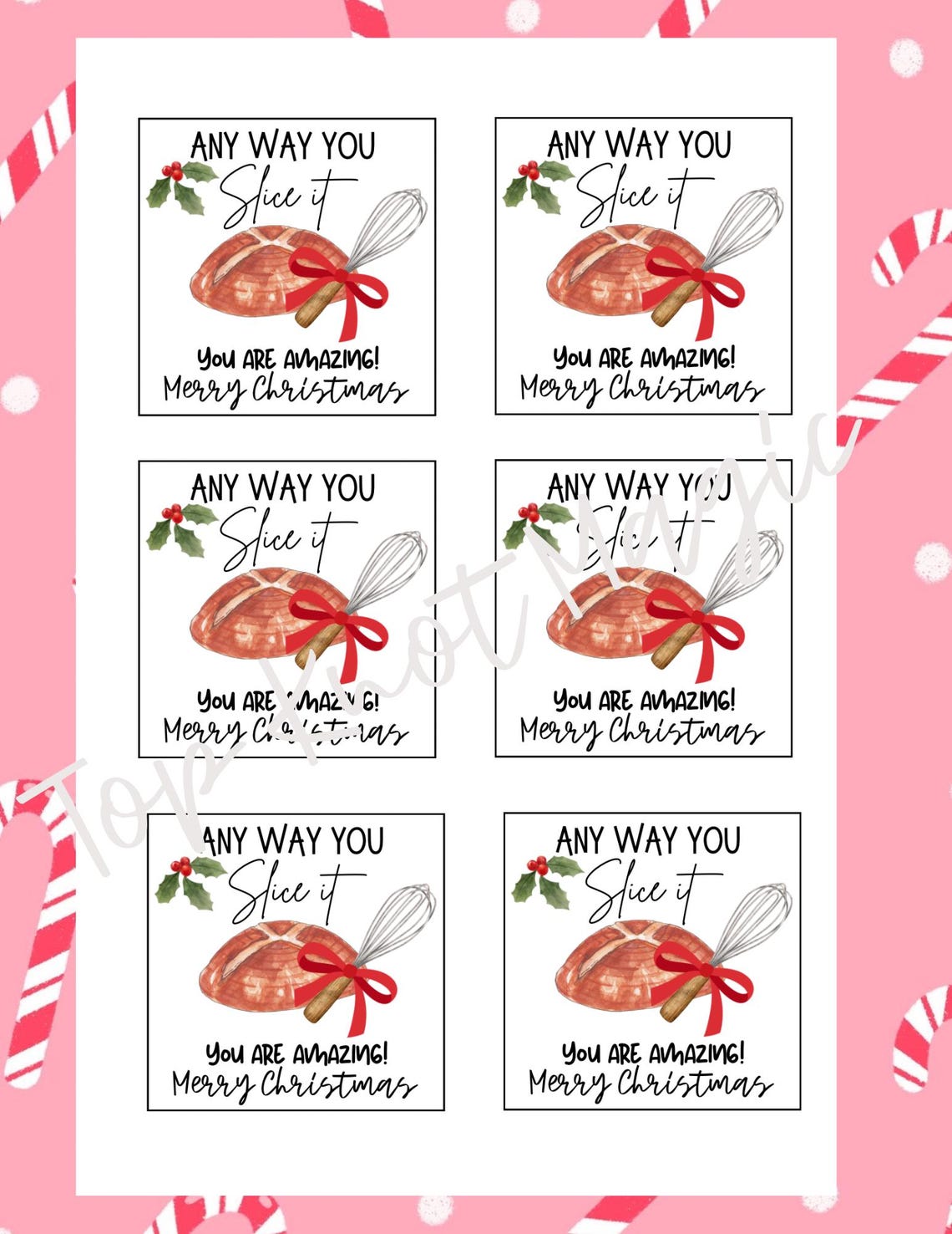 Baked Goods Tag, Baking Tag, Printable Christmas Gift Tags, Holiday ...