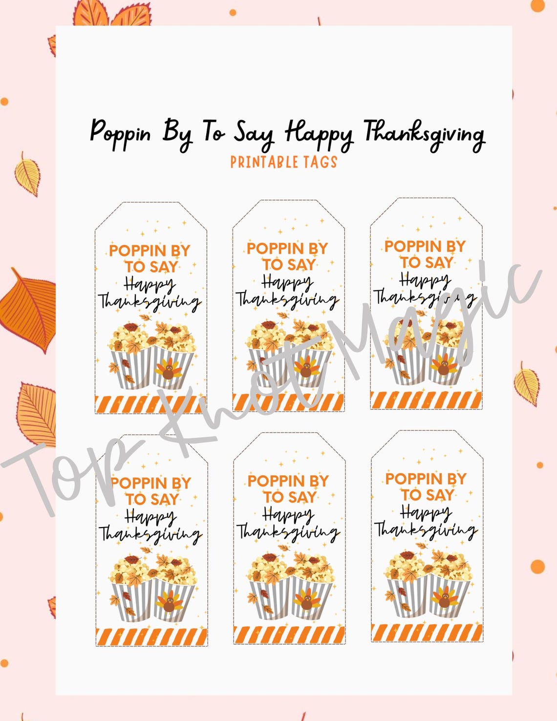 Printable Thanksgiving Gift Tags, Poppin by to Say Thank You Gift Tag ...
