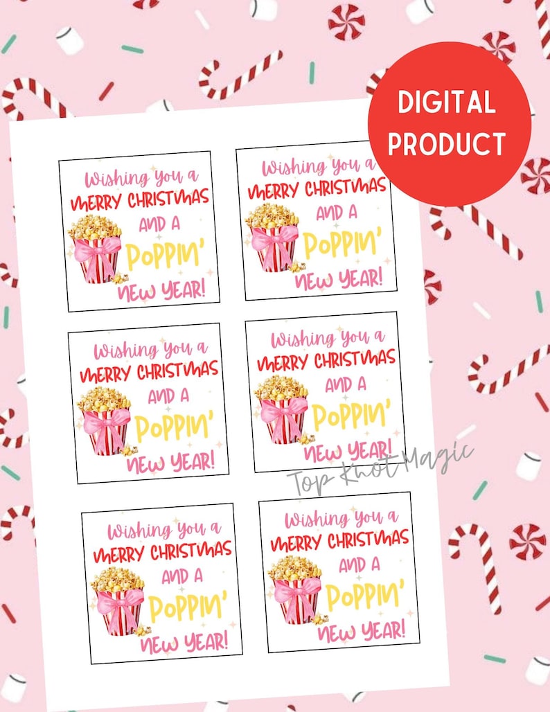 Hope Your Holidays Popping Christmas Tags, Popcorn Tags Christmas ...