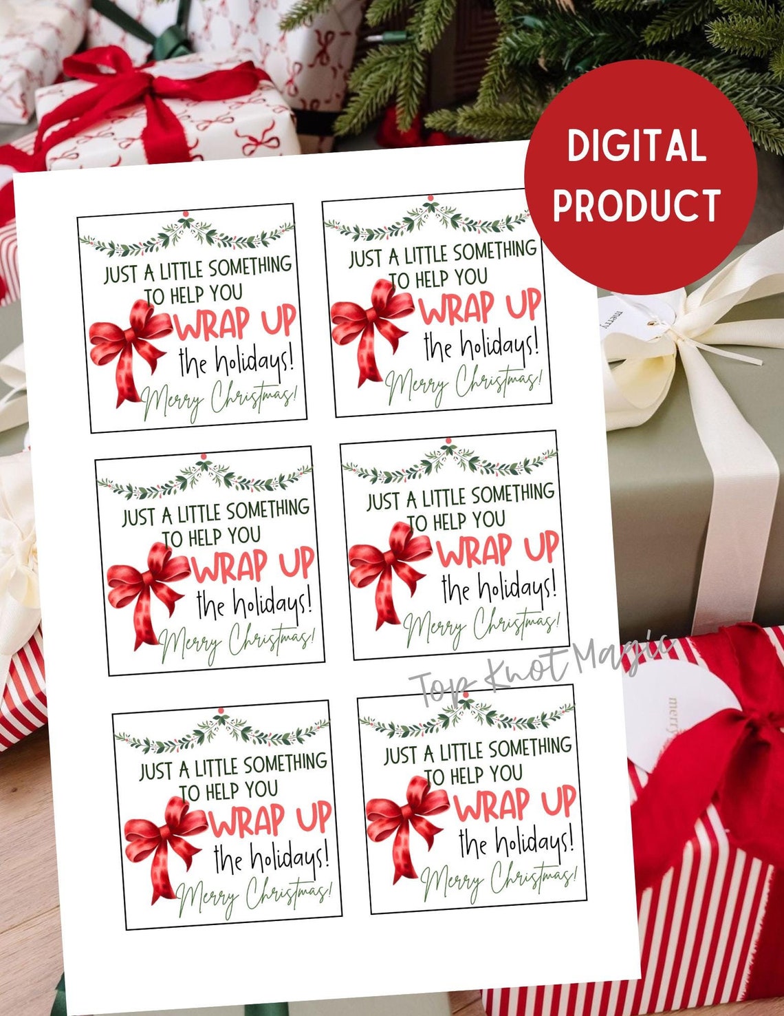 Christmas Gift Wrap Tag Digital Download A Little Something to Help You ...