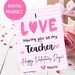 Printable I Love Having You as My Teacher Valentine's Day Card ...