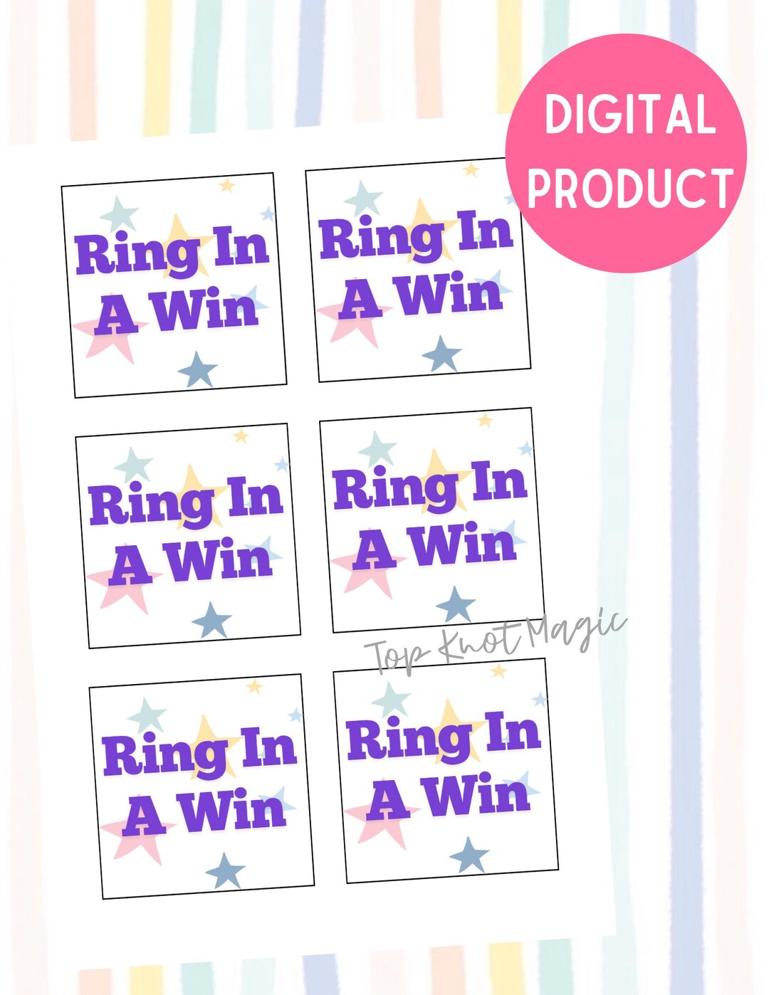Ring in A Win Printable Gift Tags Good Luck Team Practice Conditioning ...