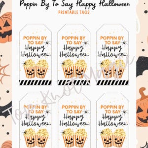 Poppin' by to Say Happy Halloween, Instant Download Halloween Popcorn ...