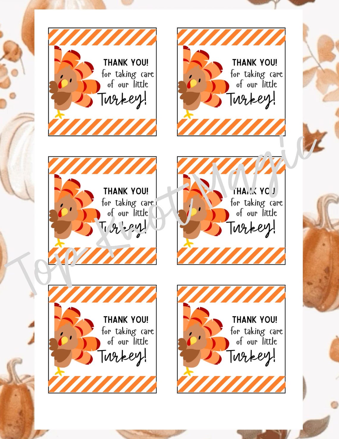 Thanks for All You Do for Our Little Turkey, Thanksgiving Gift Tag ...