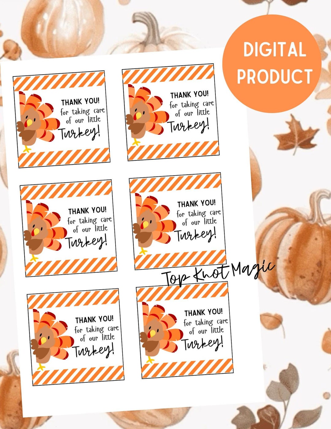 Thanks for All You Do for Our Little Turkey, Thanksgiving Gift Tag ...