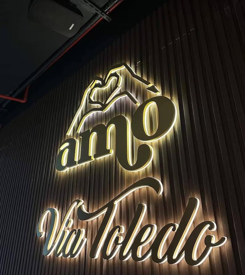 Reception Office Lobby Led Sign Illuminated Business Signage Custom 3D ...