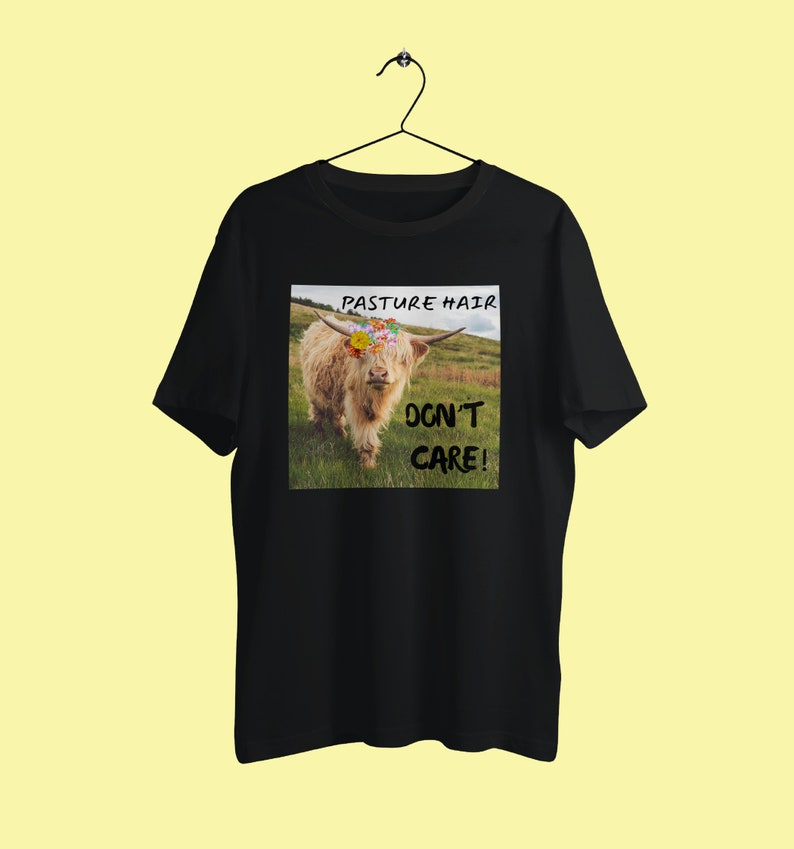 Pasture Hair Highland Cow SVG: Floral Crown, Hairy Cow Sublimation ...