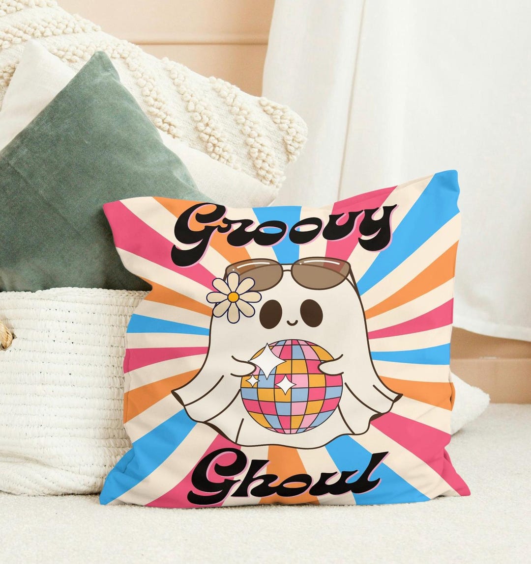 Groovy Ghoul, Retro Vibes, Ghost, Disco Ball, Halloween, Sublimation ...