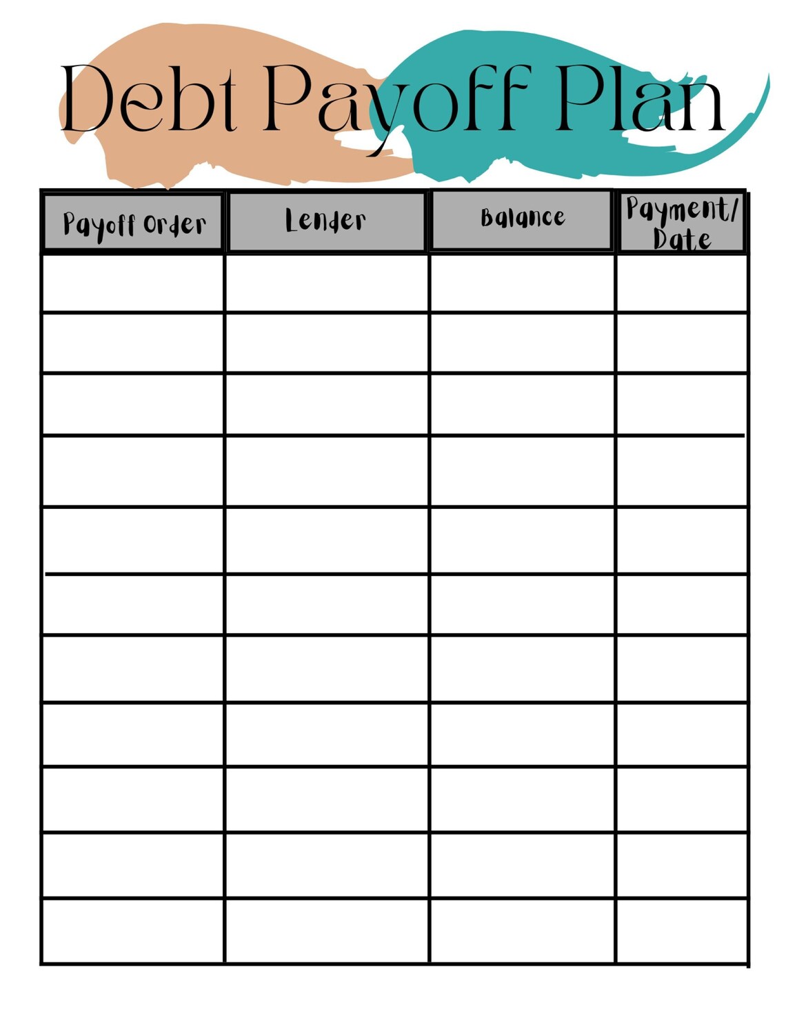 Finance Sheets Debt Payoff Plan - Etsy