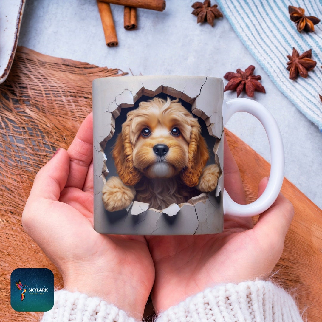 3D Cavapoo Mug Wrap, Digital Mug Wrap Template,instant Download Coffee ...