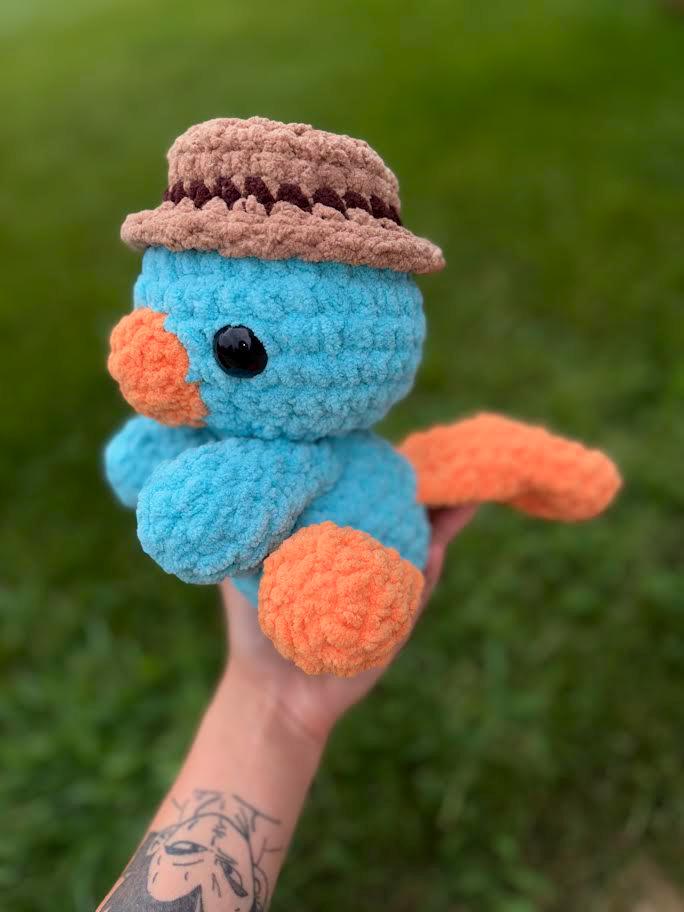 Crochet Perry the Platypus Plush - Handmade Agent P Stuffed Animal ...