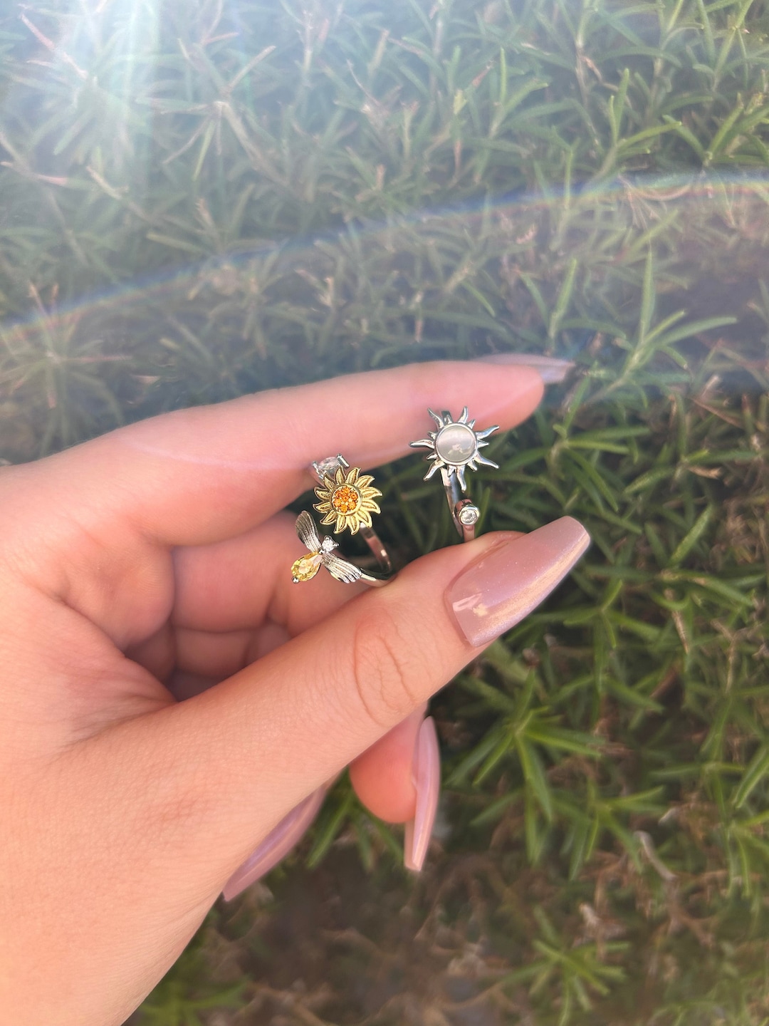 Anxiety Spinner Ring, Fidget Ring, Worry Ring, Gold Spinner Ring ...