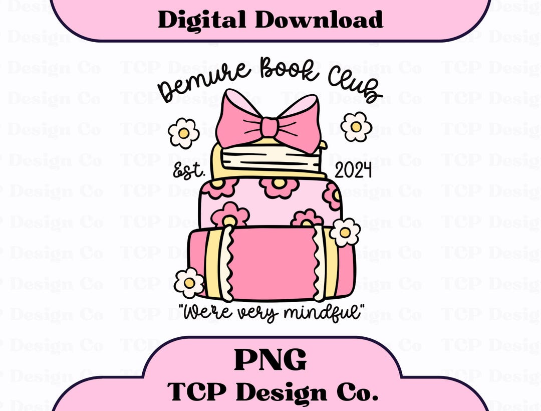 Demure Book Club PNG Digital Design for Stickers Sublimation Tshirts ...