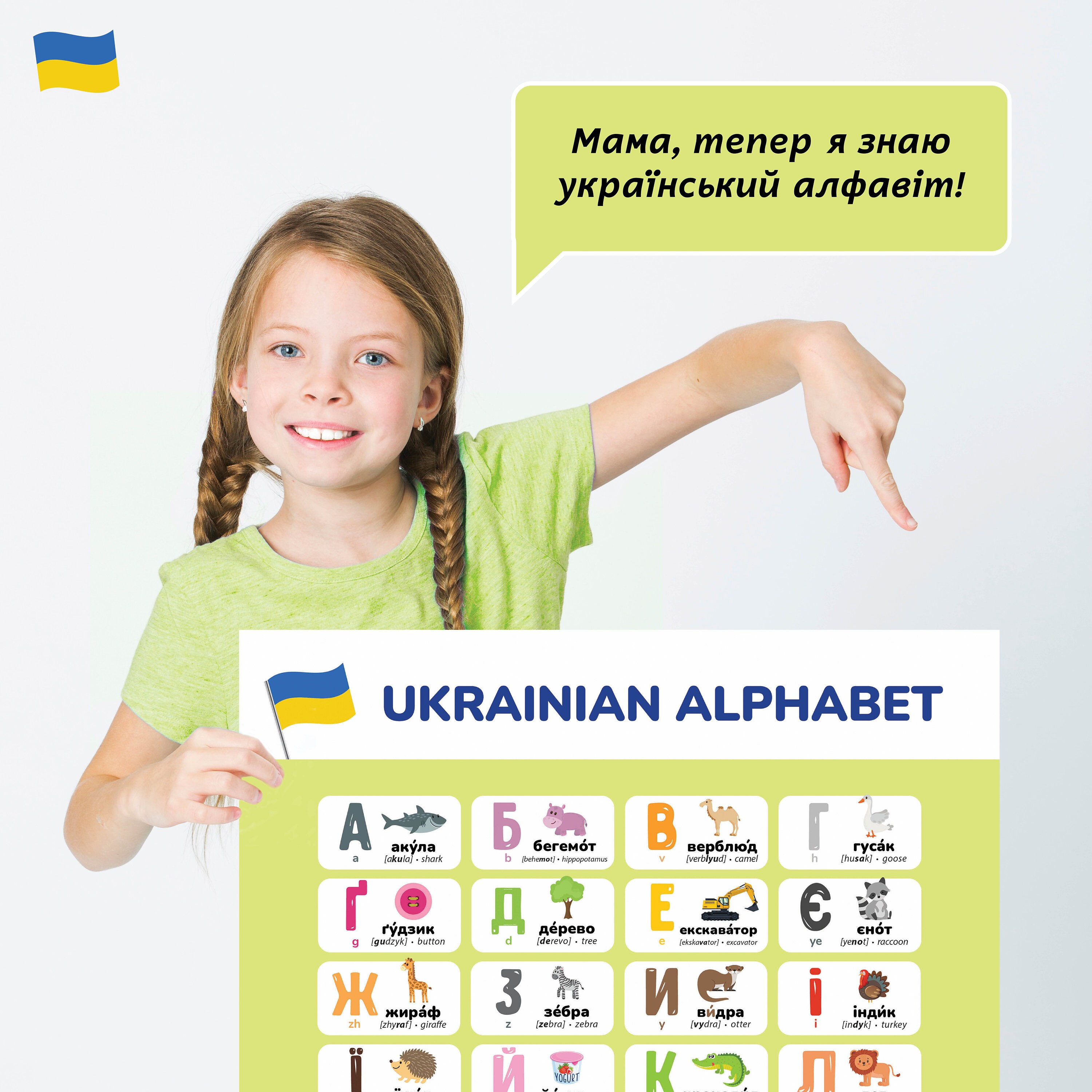 Ukrainian Bilingual Alphabet Poster Learn Ukrainian - Etsy