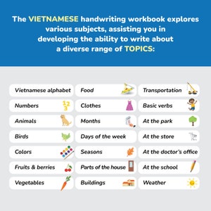 Vietnamese Handwriting Workbook Vietnamese Alphabet Worksheet ...