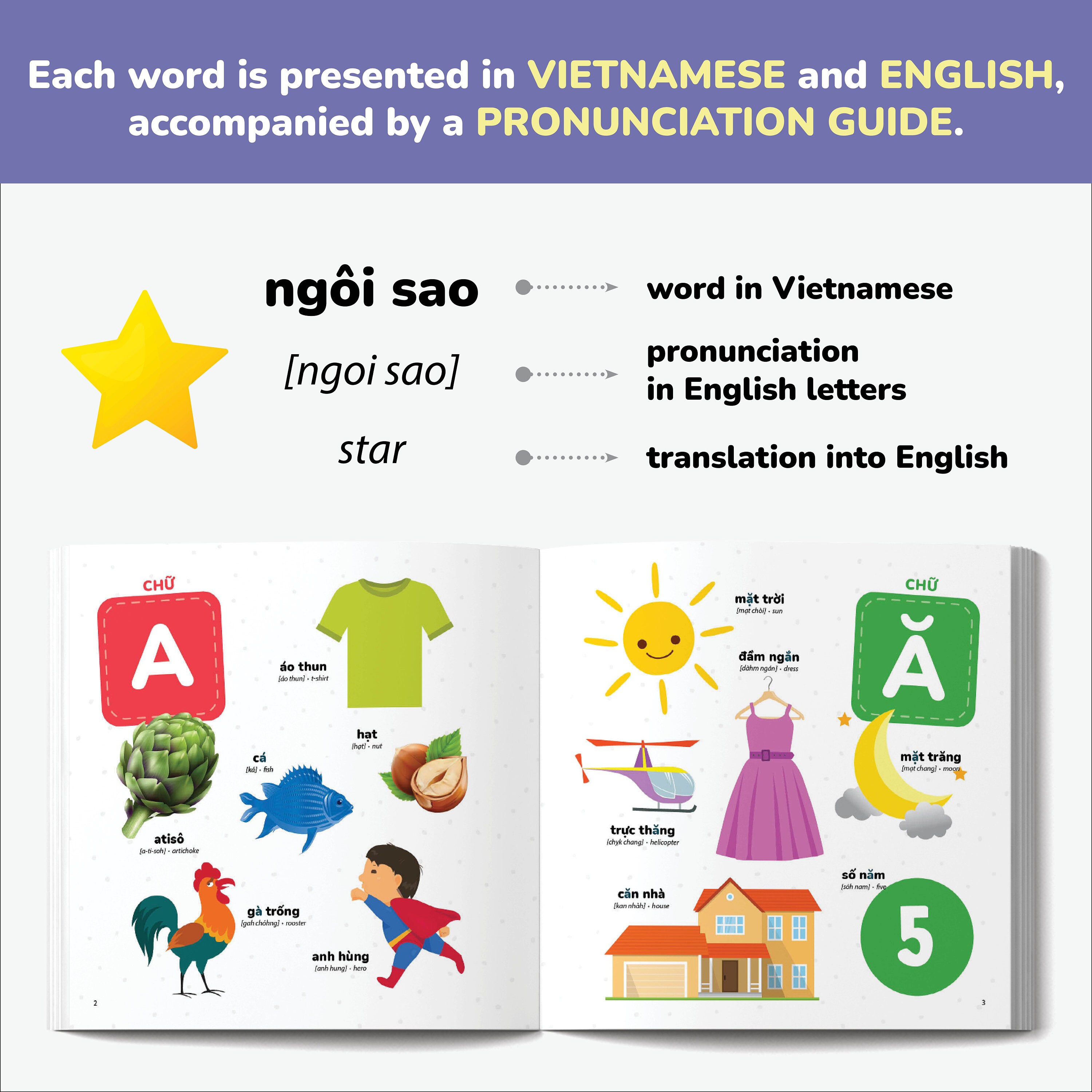 Vietnamese Alphabet Book First Teach Vietnamese Words Bilingual ...