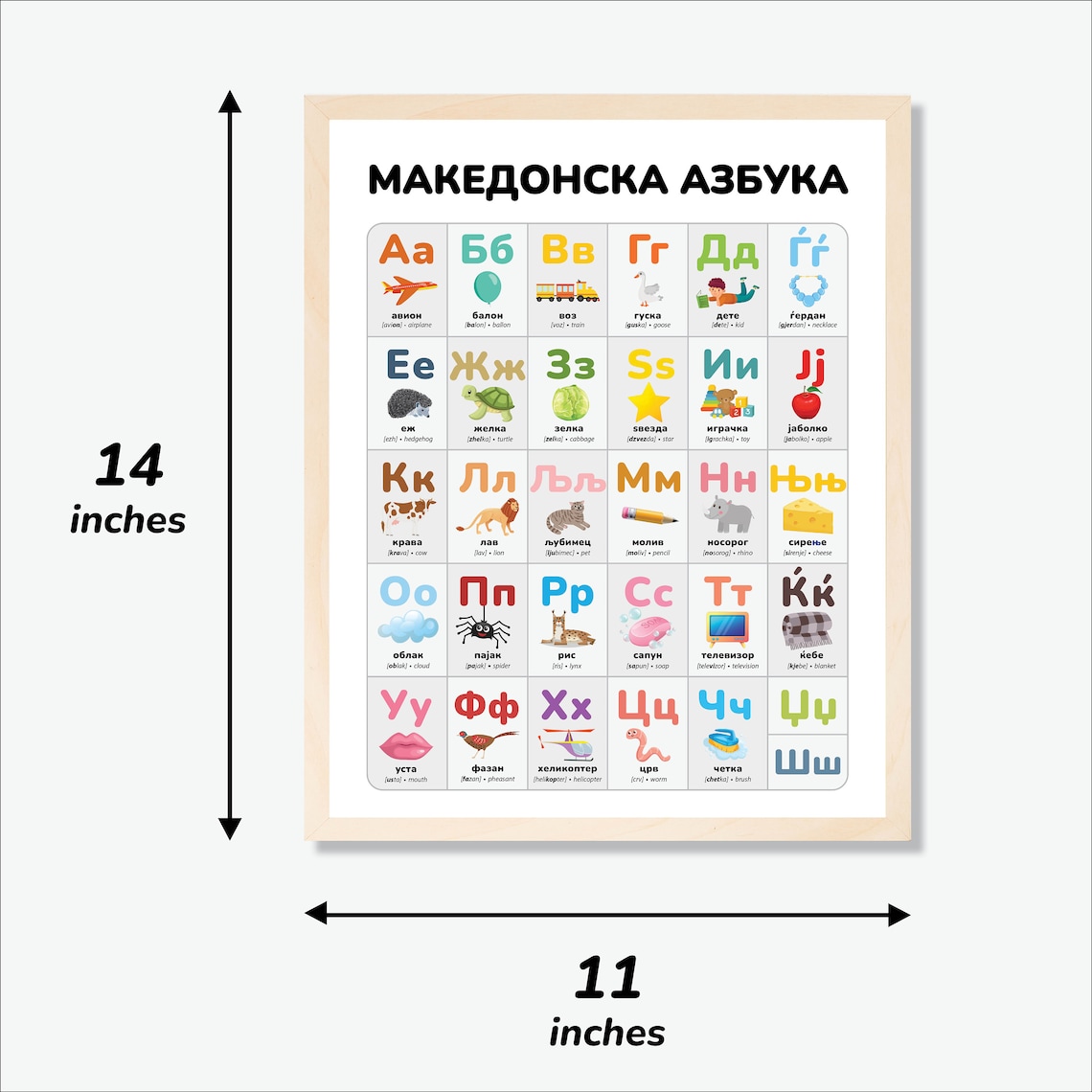 Macedonian Alphabet Poster Teach Macedonian Letters Educational ABC ...
