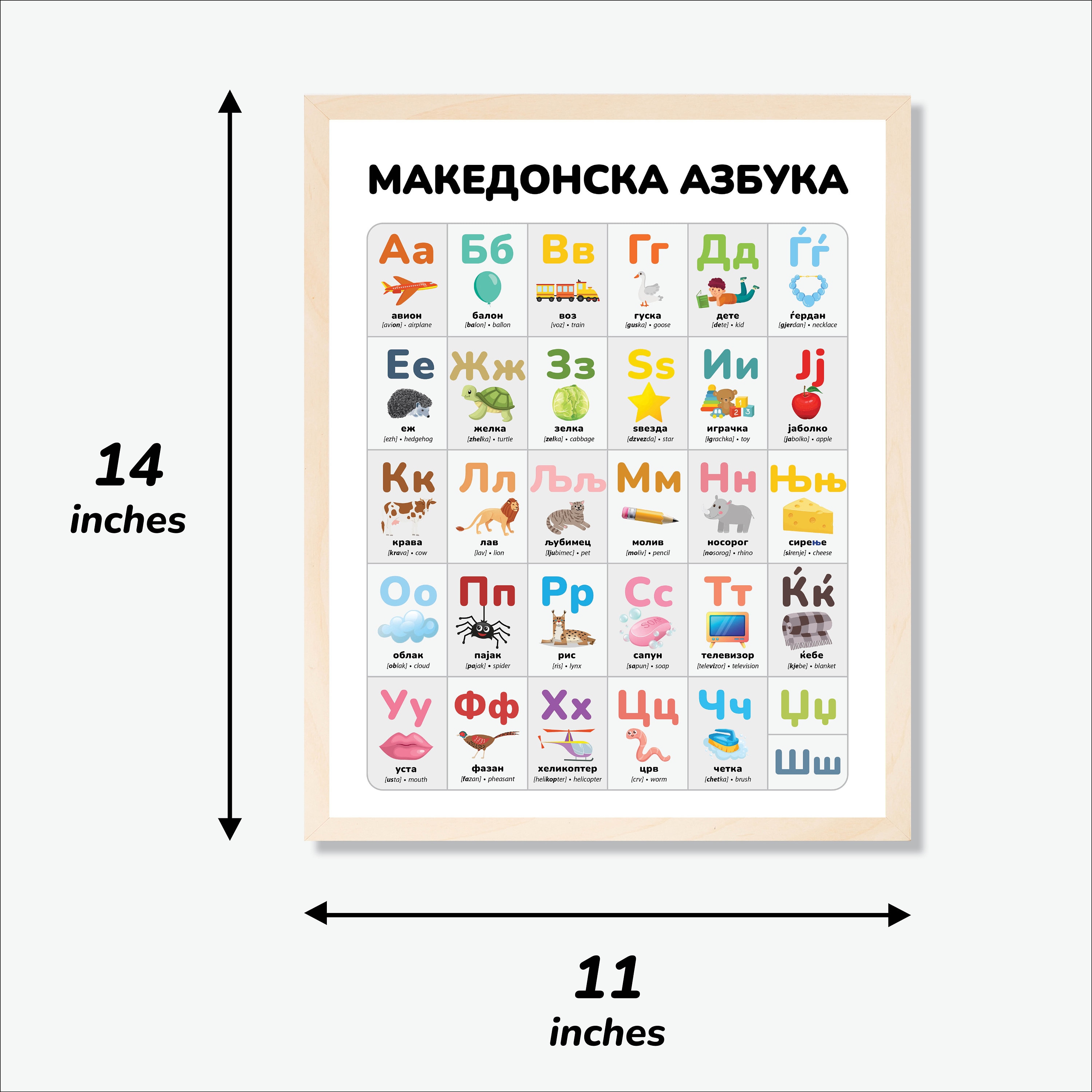 Macedonian Alphabet Poster Teach Macedonian Letters Educational ABC ...