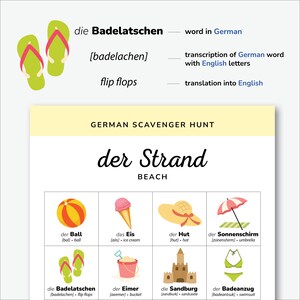German Summer Scavenger Hunt Game Learn German Kids German Education ...