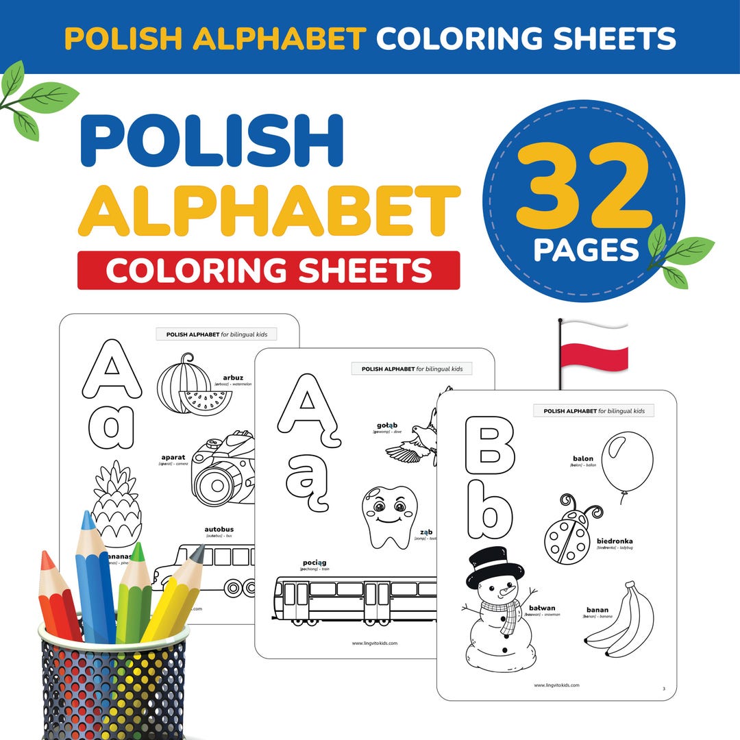 Polish Alphabet Coloring Sheets Tracing Letter Font Polish Printable ...