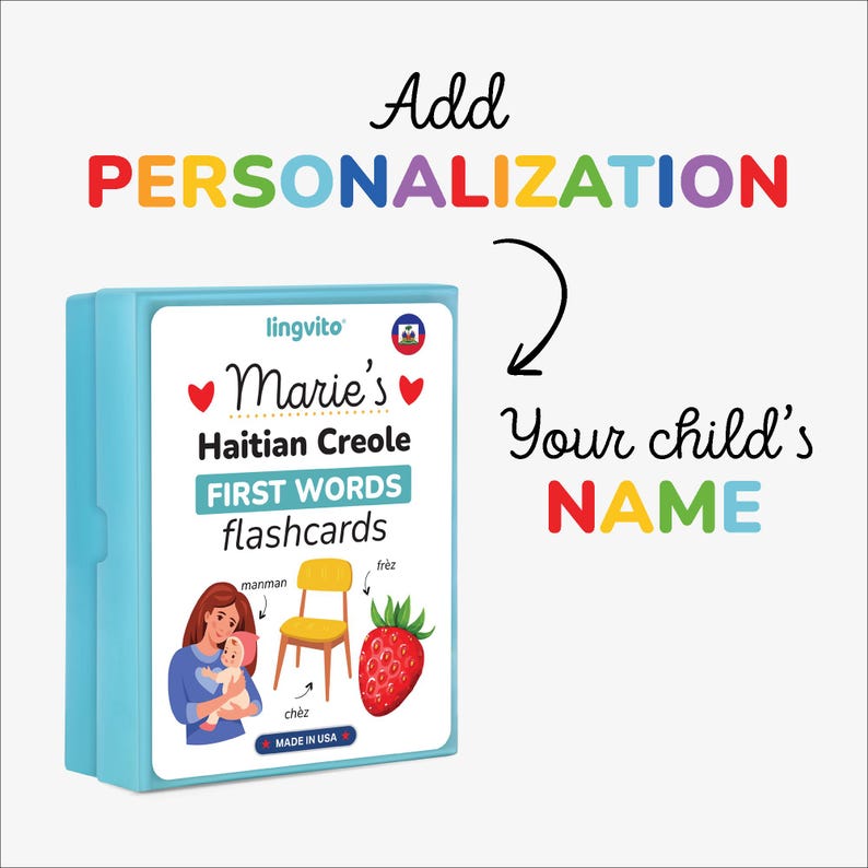PRINTED Haitian Creole Flashcards First Words Haitian Creole Language ...