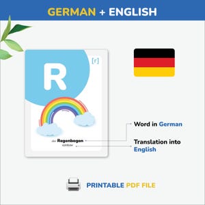 German Alphabet Flashcards Tracing German Letters German Language ...