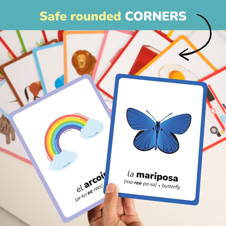 PRINTED Spanish Flashcards First Words Spanish Language Learn Spanish ...