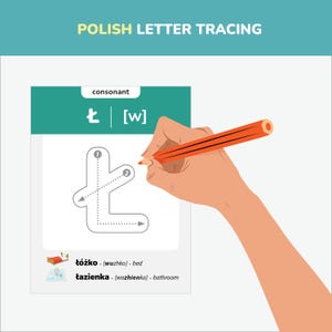 Polish Alphabet Flashcards Tracing Polish Letters Language Polish ...